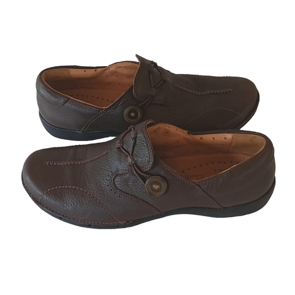 Clarks | Shoes | Clarks Unstructured Concho Loop Slipon Leather Shoes ...